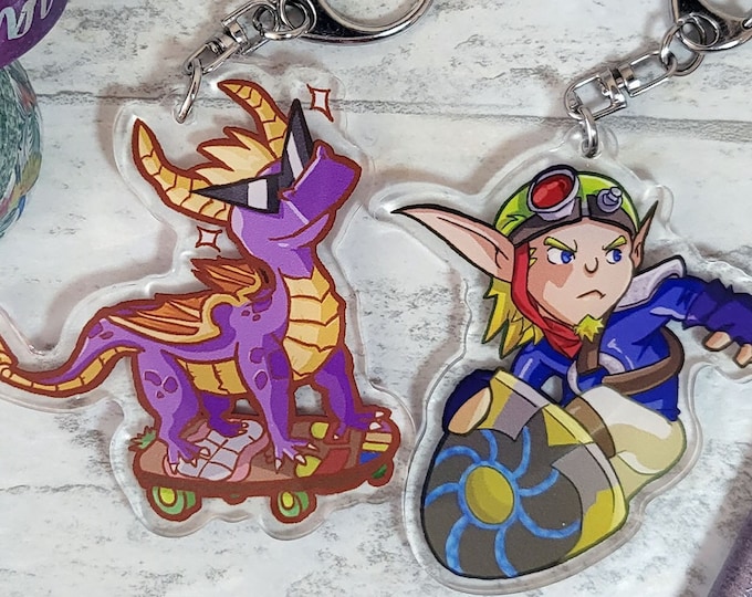 Sony Mascots: Spyro & Jak 2.5in Acrylic Keychain Charm Sony - Etsy
