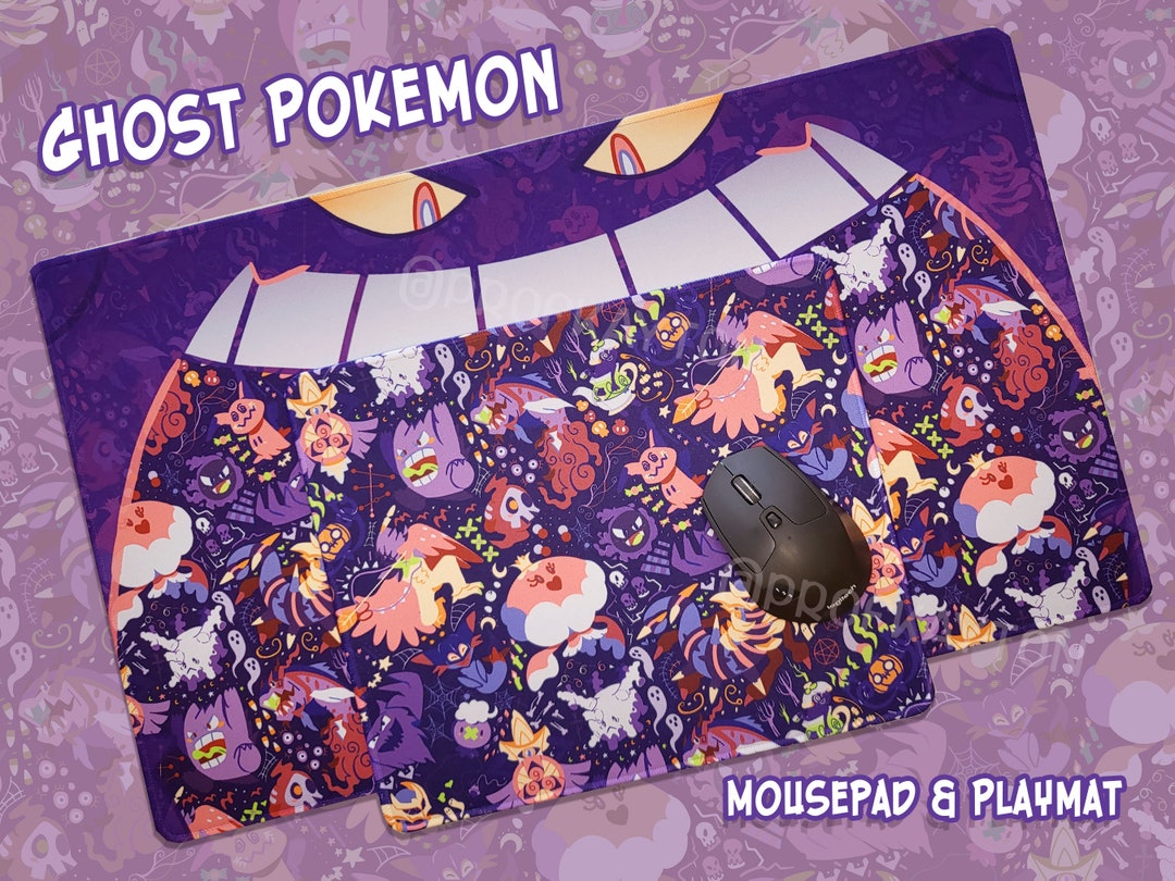GHOST Gengar Pokemon Mousepad and Playmat | Deskmat | Spooky Halloween - Office Desk Decoration ...
