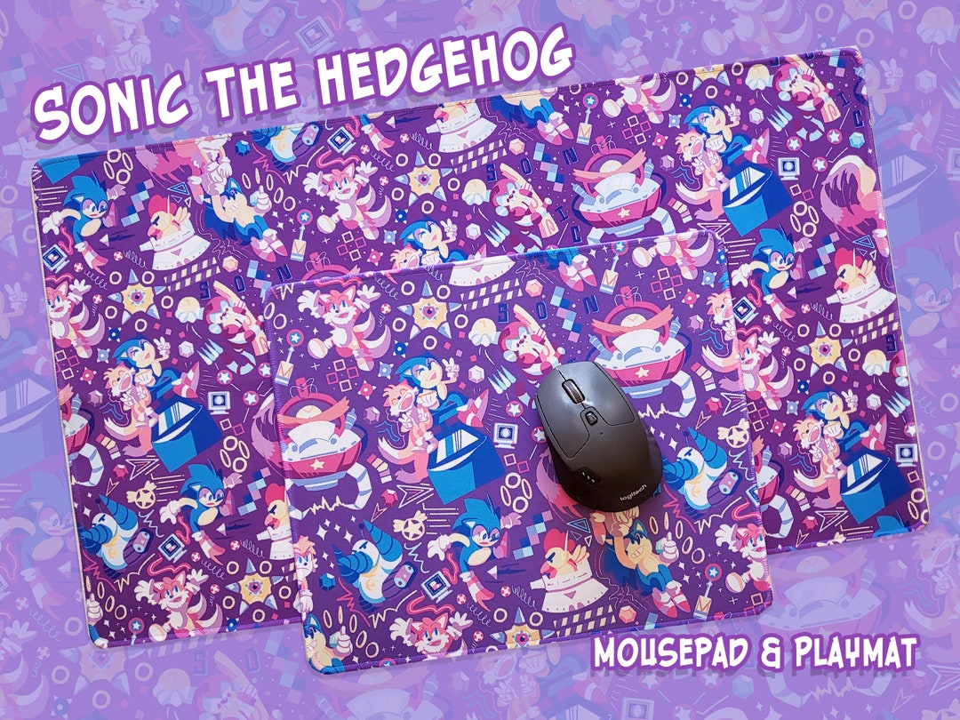 Sonic The Hedgehog Mousepad And Playmat Deskmat Retro Sega Genesis Office Desk Decoration Gamer