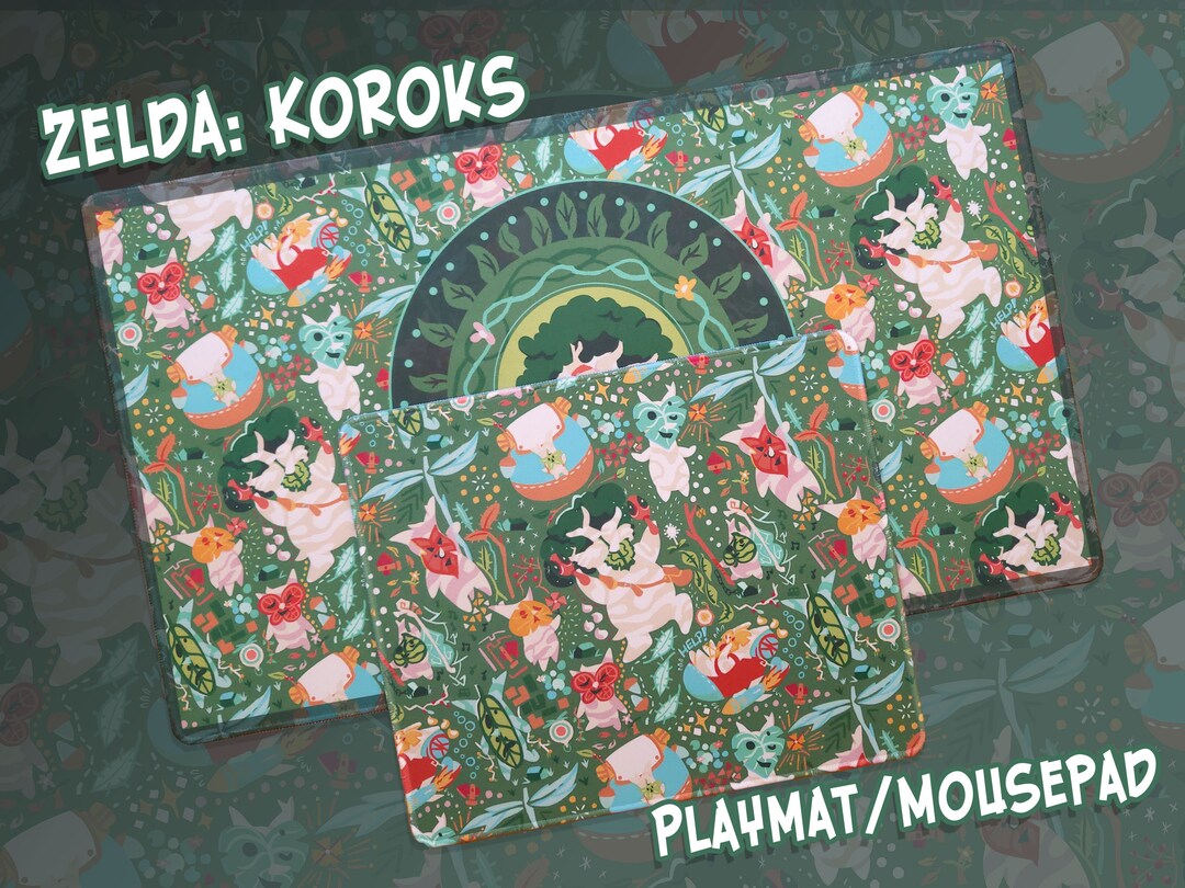 Zelda KOROK Mousepad and Playmat | Deskmat | Green Nature - TCG ...