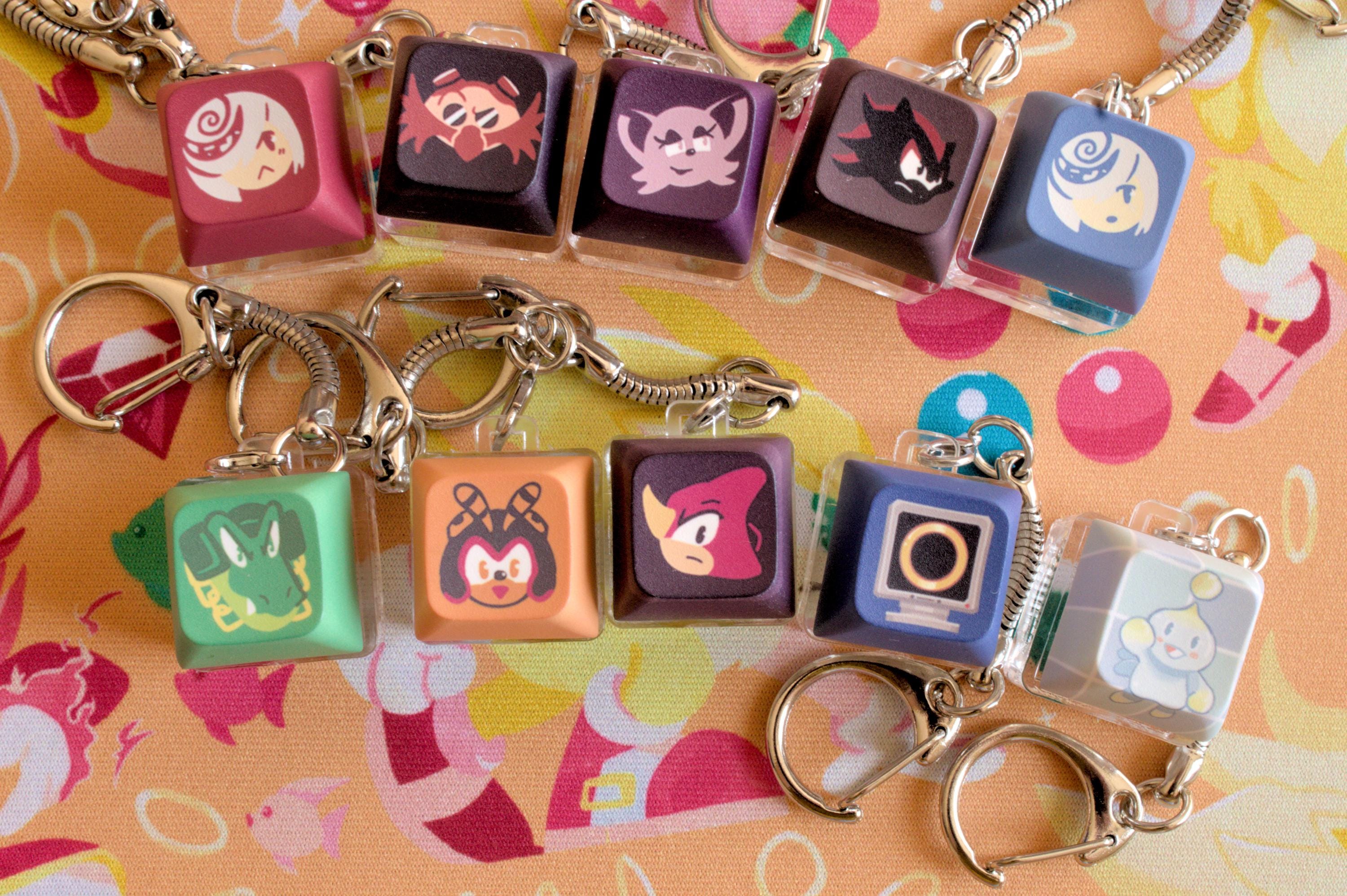 Sonic Keycap Clicker Keychains | Sega Dreamcast Genesis | Keyboard ...