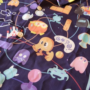 80s RETRO ARCADE Pattern Button up Shirt Sizes S-3X | Video Games ...