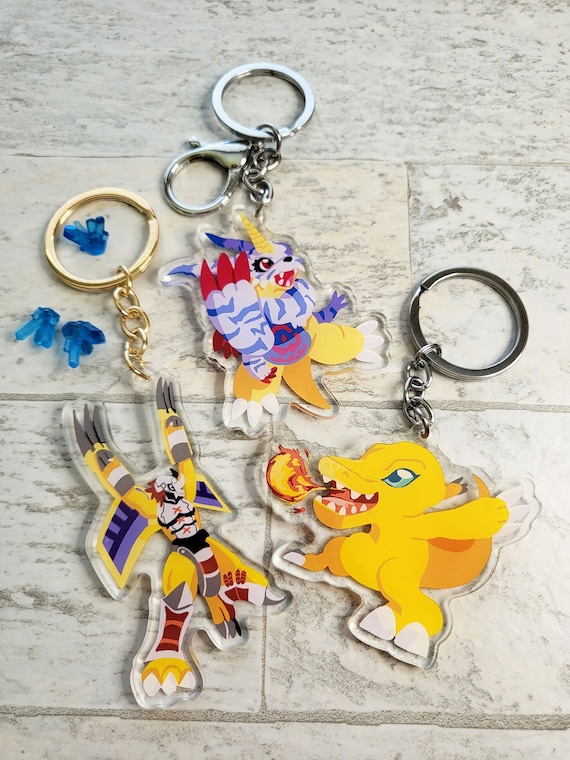 Digimon Acrylic Keychain Charm Anime Games Key Accessory - Etsy