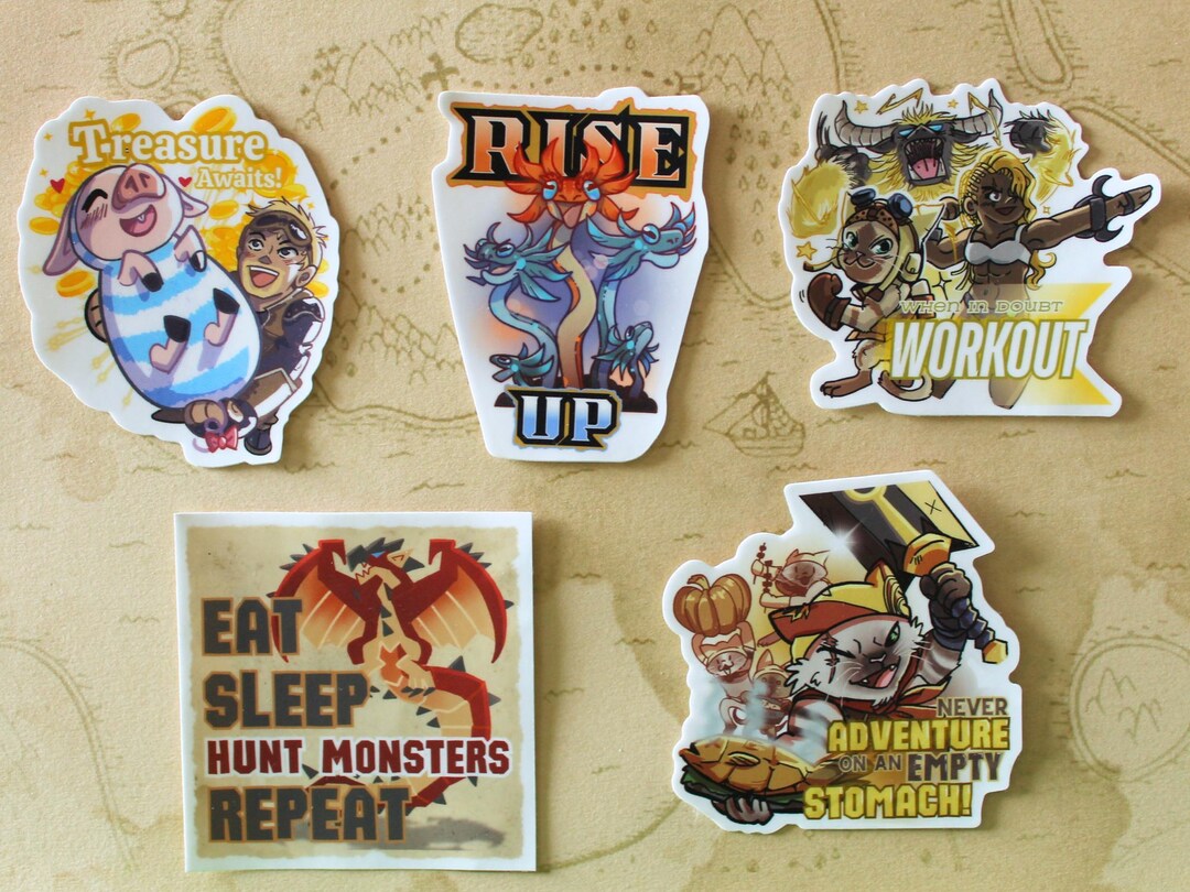 Monster Hunter Motivational Stickers | 3" Vinyl Stickers | Waterproof ...