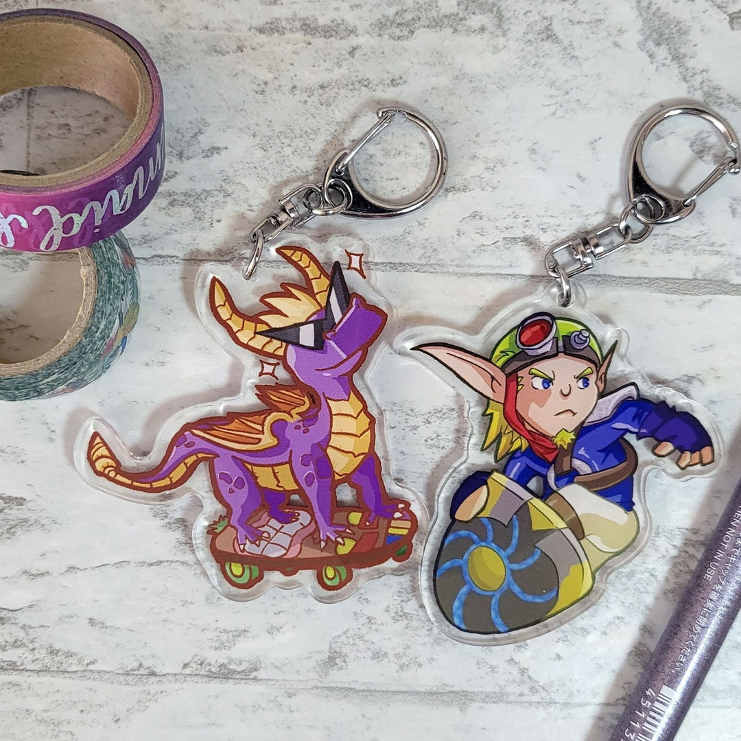 Sony Mascots: Spyro & Jak 2.5in Acrylic Keychain Charm | Sony | Car Key ...