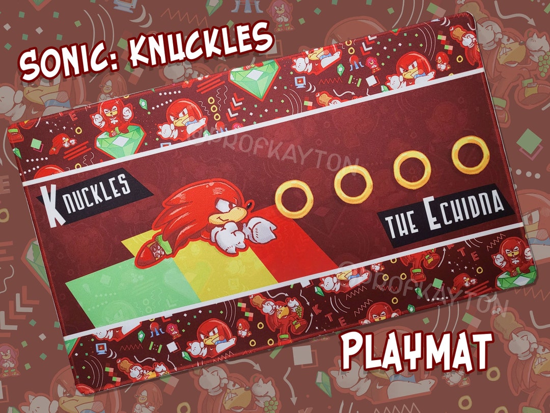 Knuckles & Knuckles Playmat Deskmat Sonic the Hedgehog Office Desk ...