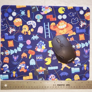 80s Arcade Retro Mousepad and Playmat | Deskmat | Galaga Tetris Donkey ...