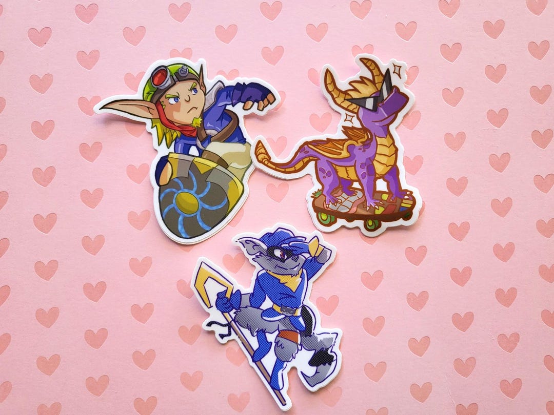 Spyro, Jak, & Sly Cooper Sony Mascot Playstation Stickers | 2.5" Vinyl ...