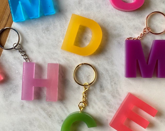 Kids Colorful Initial Keychain Kids Keychain Kids Initial - Etsy