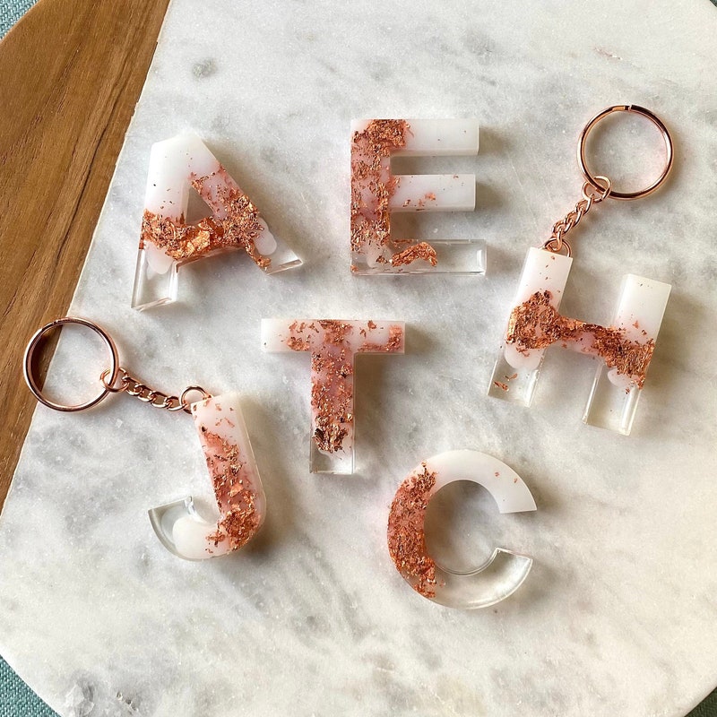 Initial Keychain - Etsy