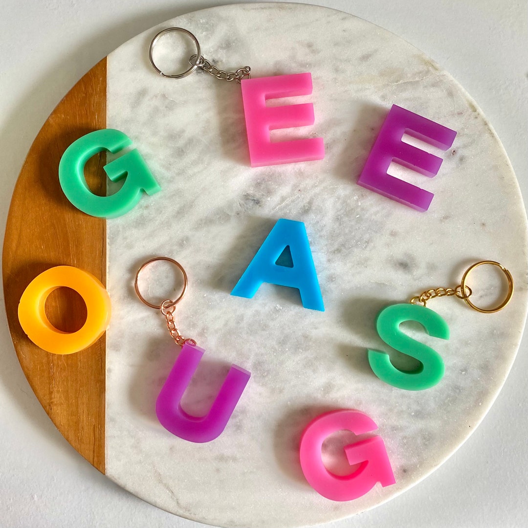 Kids Colorful Initial Keychain | Kids Keychain | Kids Initial Keychain ...