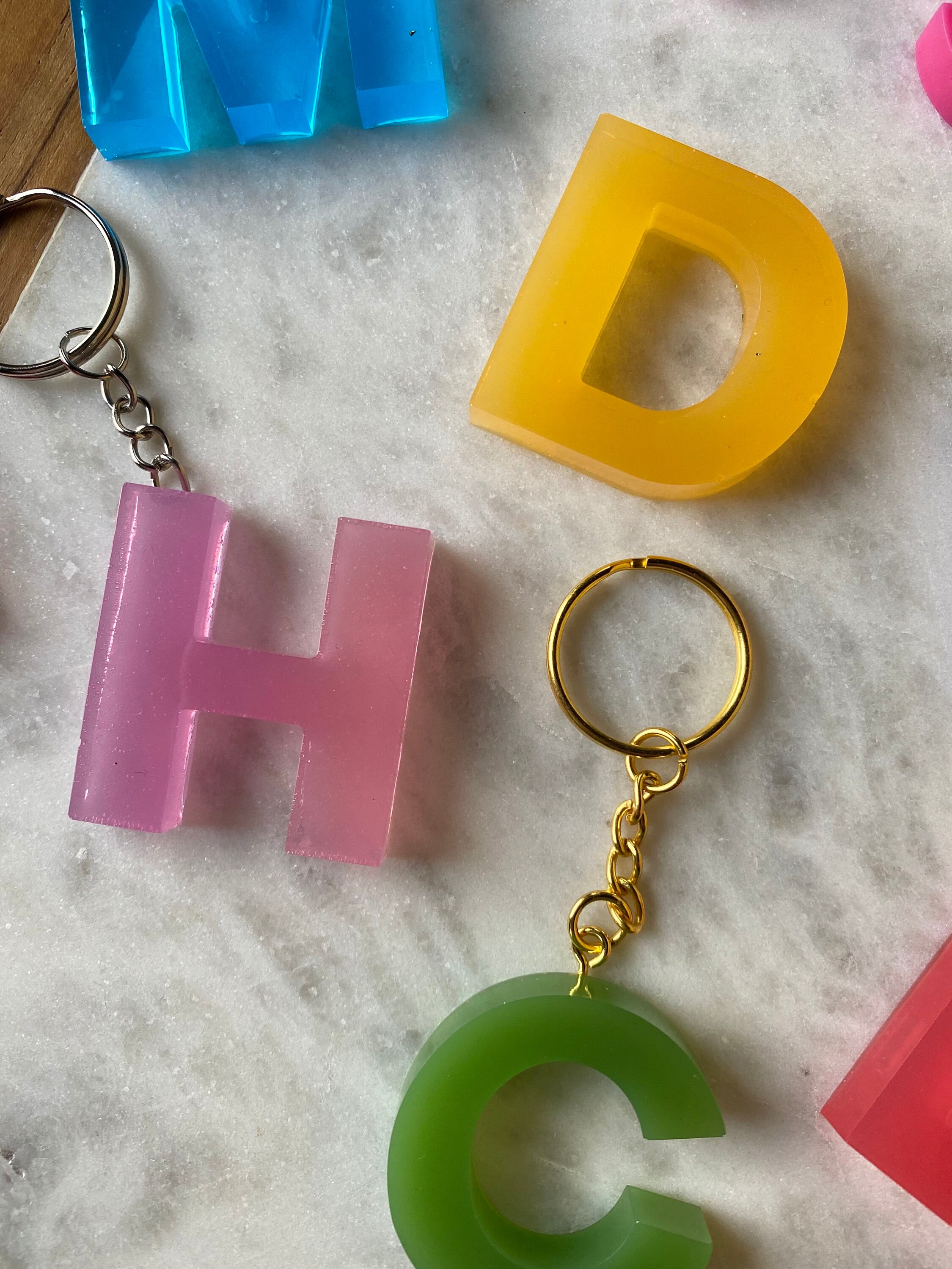 Kids Colorful Initial Keychain Kids Keychain Kids Initial | Etsy