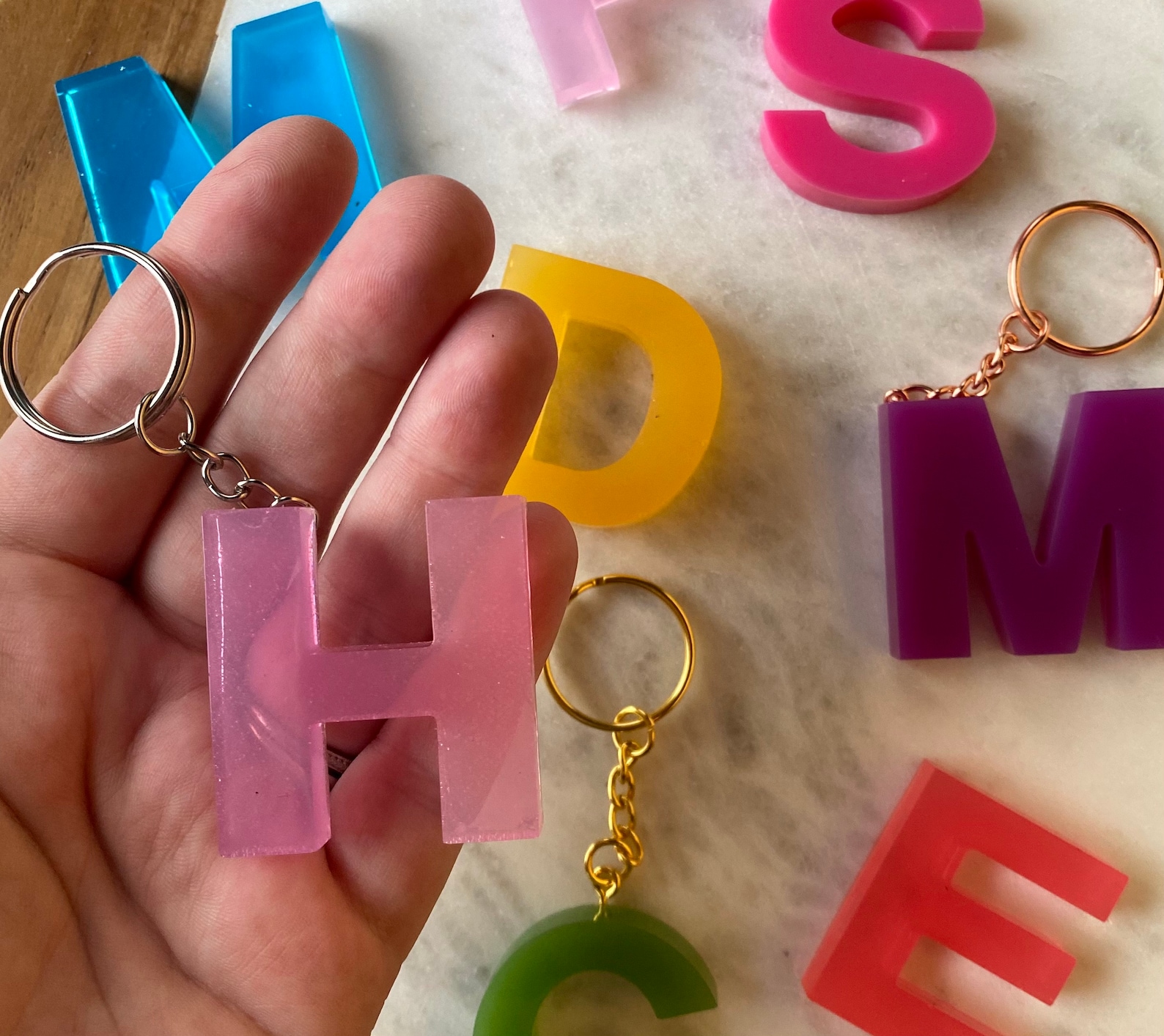 Kids Colorful Initial Keychain Kids Keychain Kids Initial - Etsy