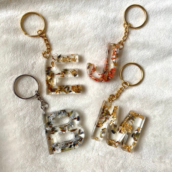 Resin Initial Keychain - Etsy