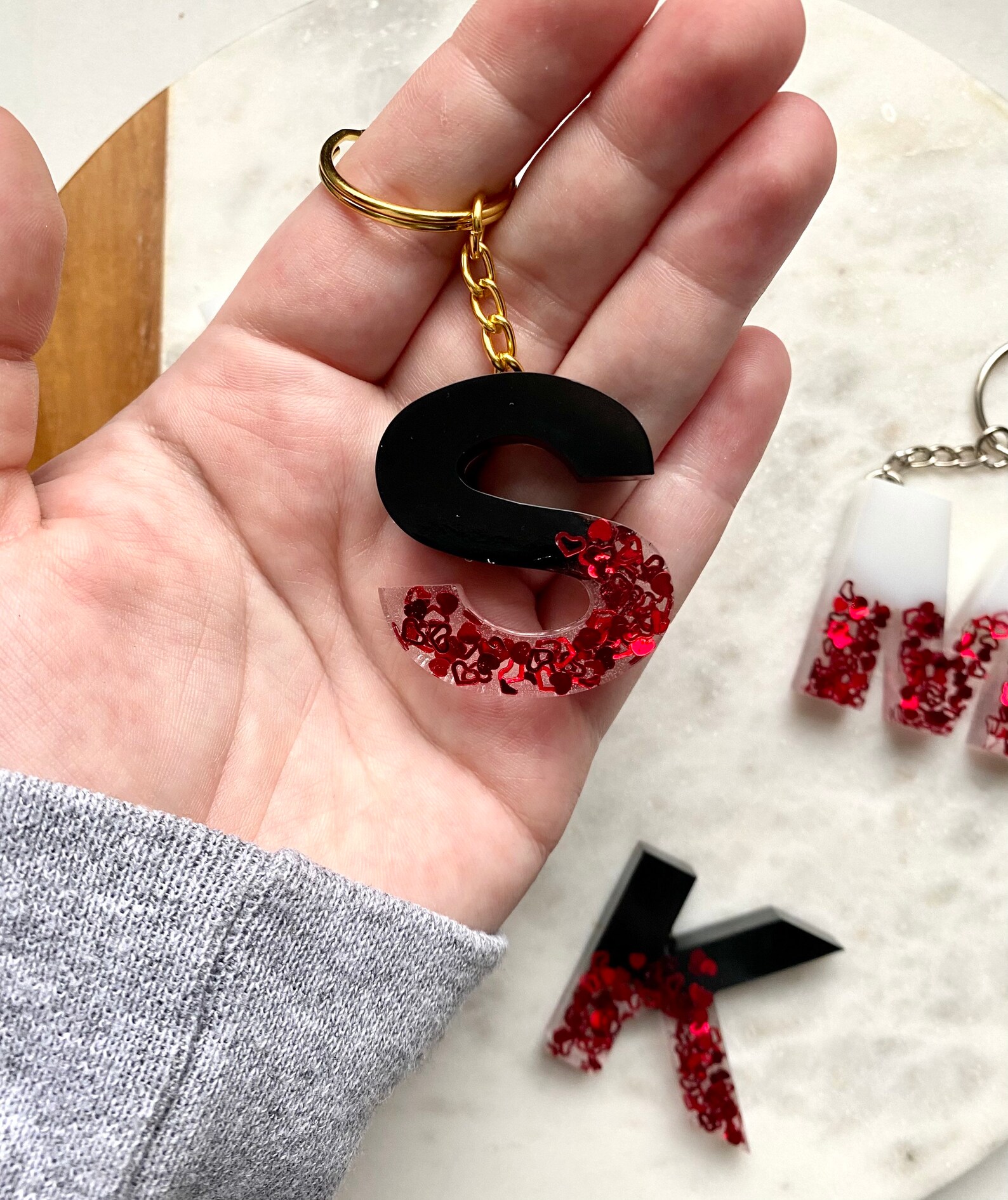 Resin Valentine's Day Keychain Valentine's Day - Etsy