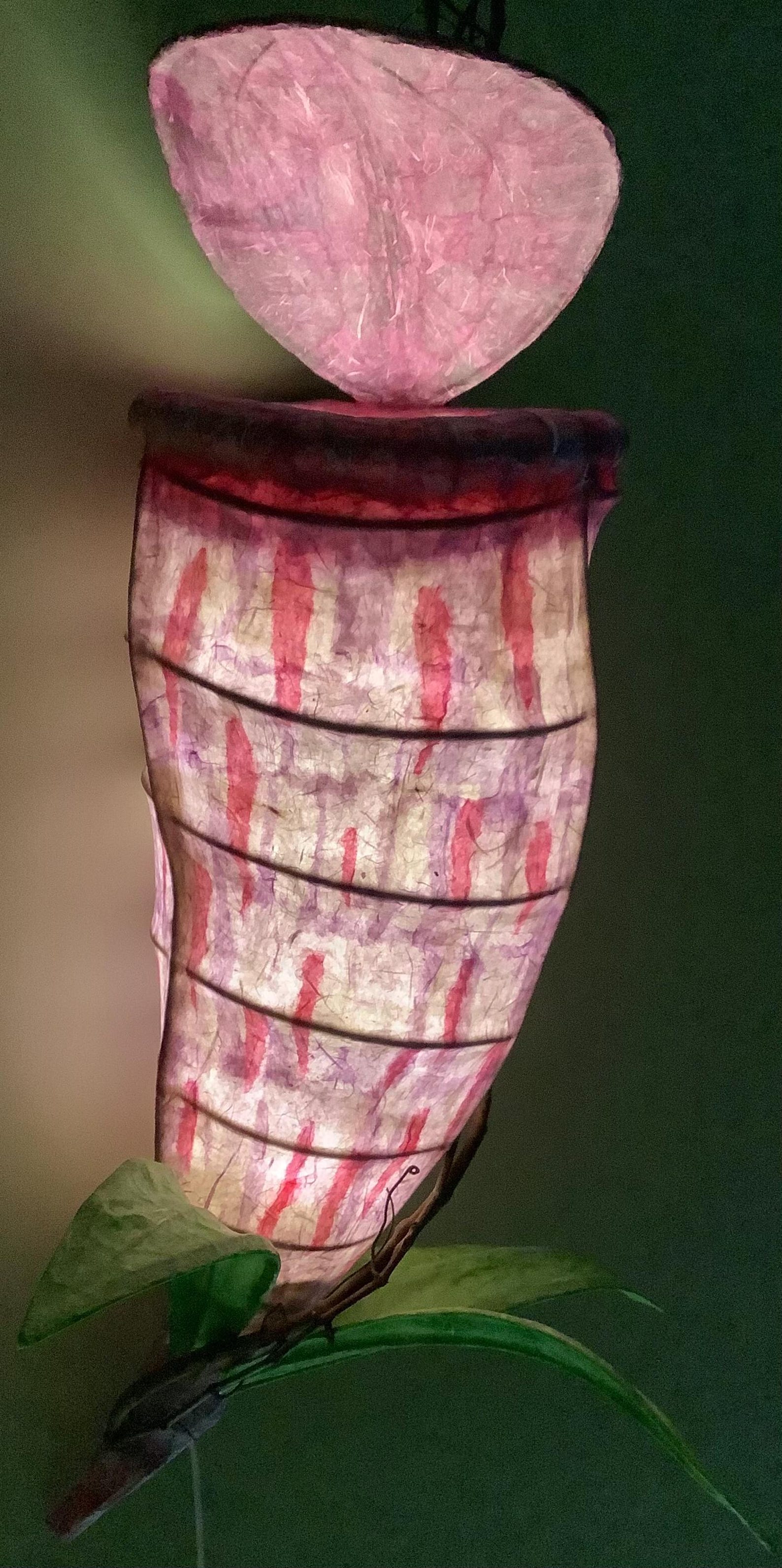 Light Sculpture Handmade Washi Mulberry Paper Reed Grapevine ...