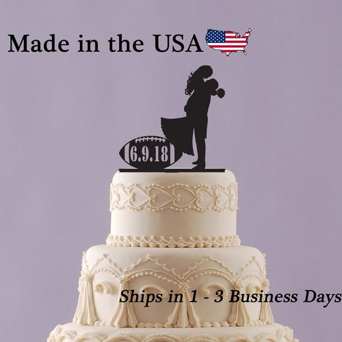 Football Bride and Groom Cake Topper Football Groom Sports - Etsy