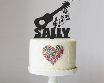 Personalised Acrylic Musical Notes and Instruments Birthday Cake Topper ...
