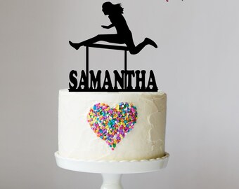 Personalised Acrylic Female Relay Sprinter Track Athletics Cake Topper ...