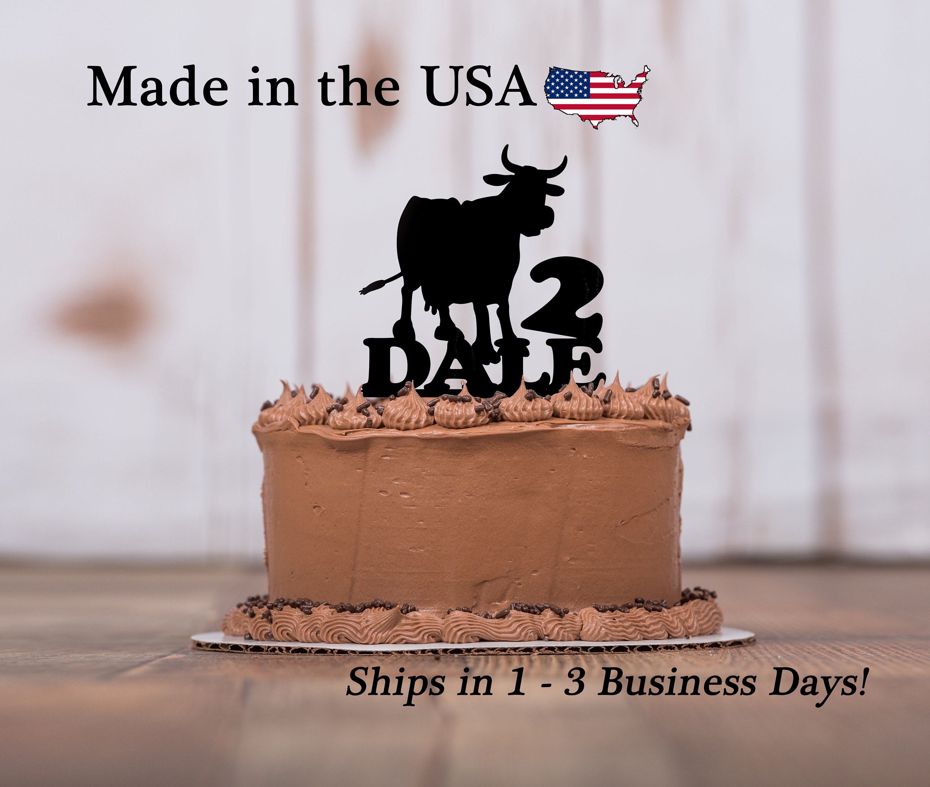 Cow Cake Topper Farm Cowboy Cowgirl Cake Topper - Etsy