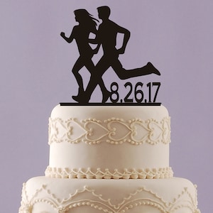 Couple Running, Wedding Cake Topper, Male and Female, Runner's Cake ...