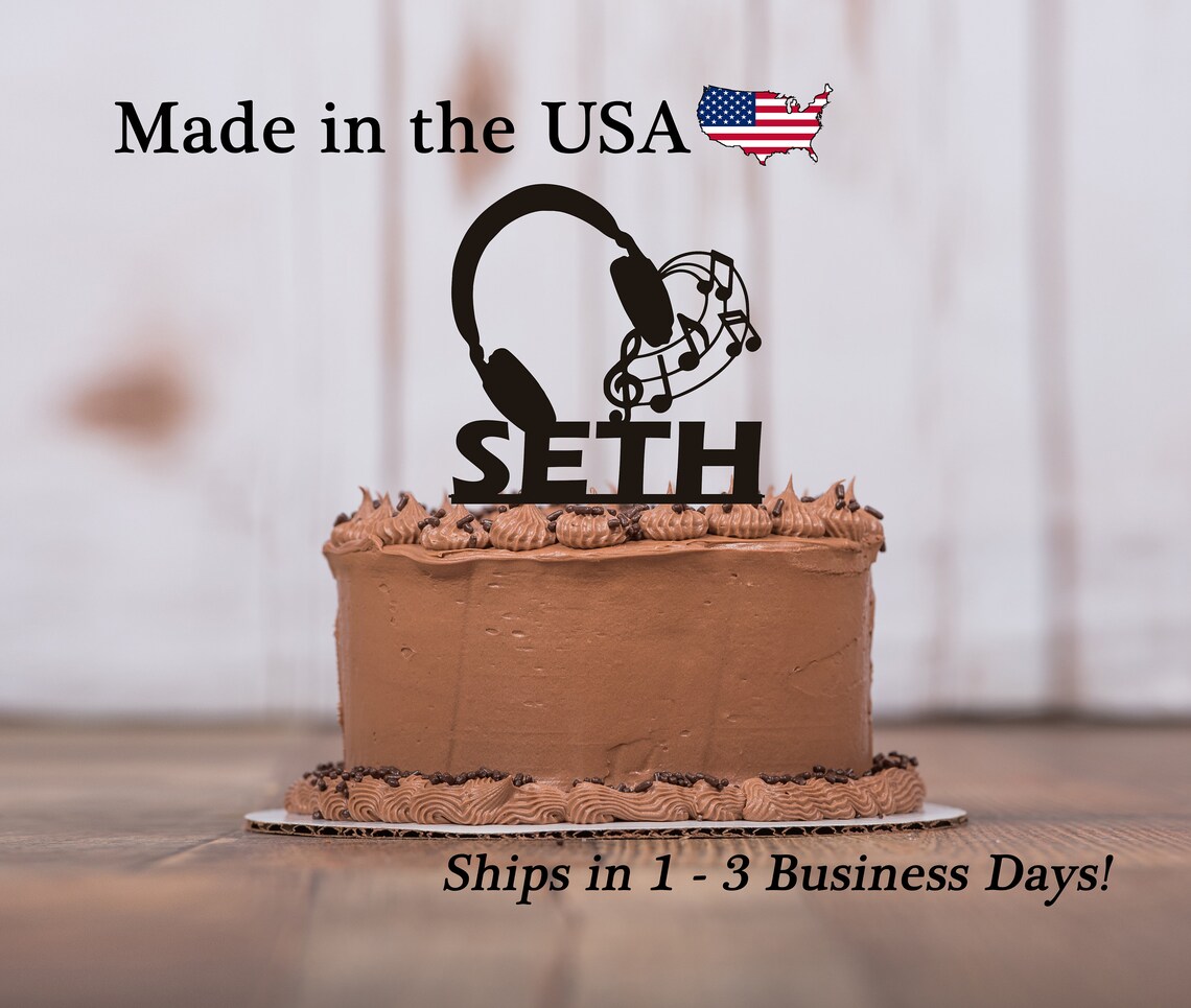 Headphones Cake Topper Music Treble Clef Musician Band - Etsy