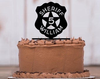 Personalised Acrylic American Police Law Enforcement Cake Topper ...