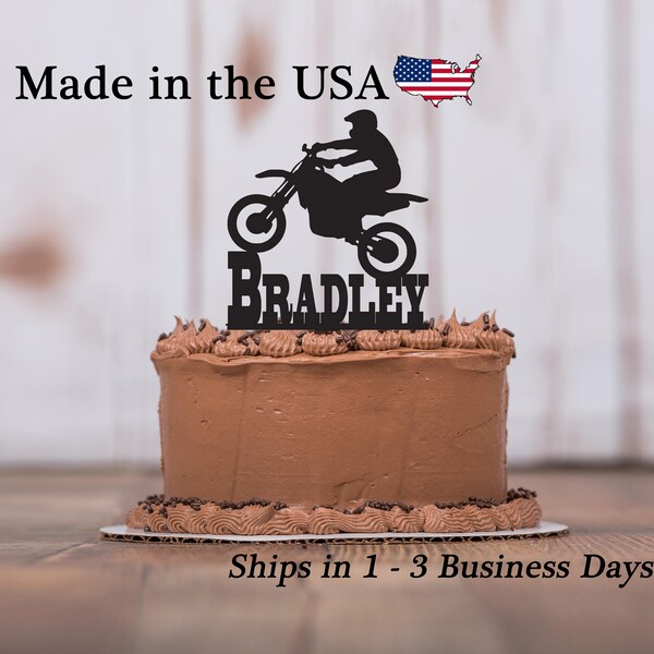 Motorcross Birthday Cake Topper - Etsy