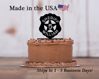Personalised Acrylic American Police Law Enforcement Cake Topper ...