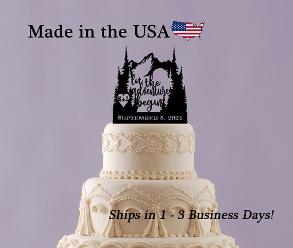 Let the Adventure Begin Wedding Cake Topper Love at First - Etsy