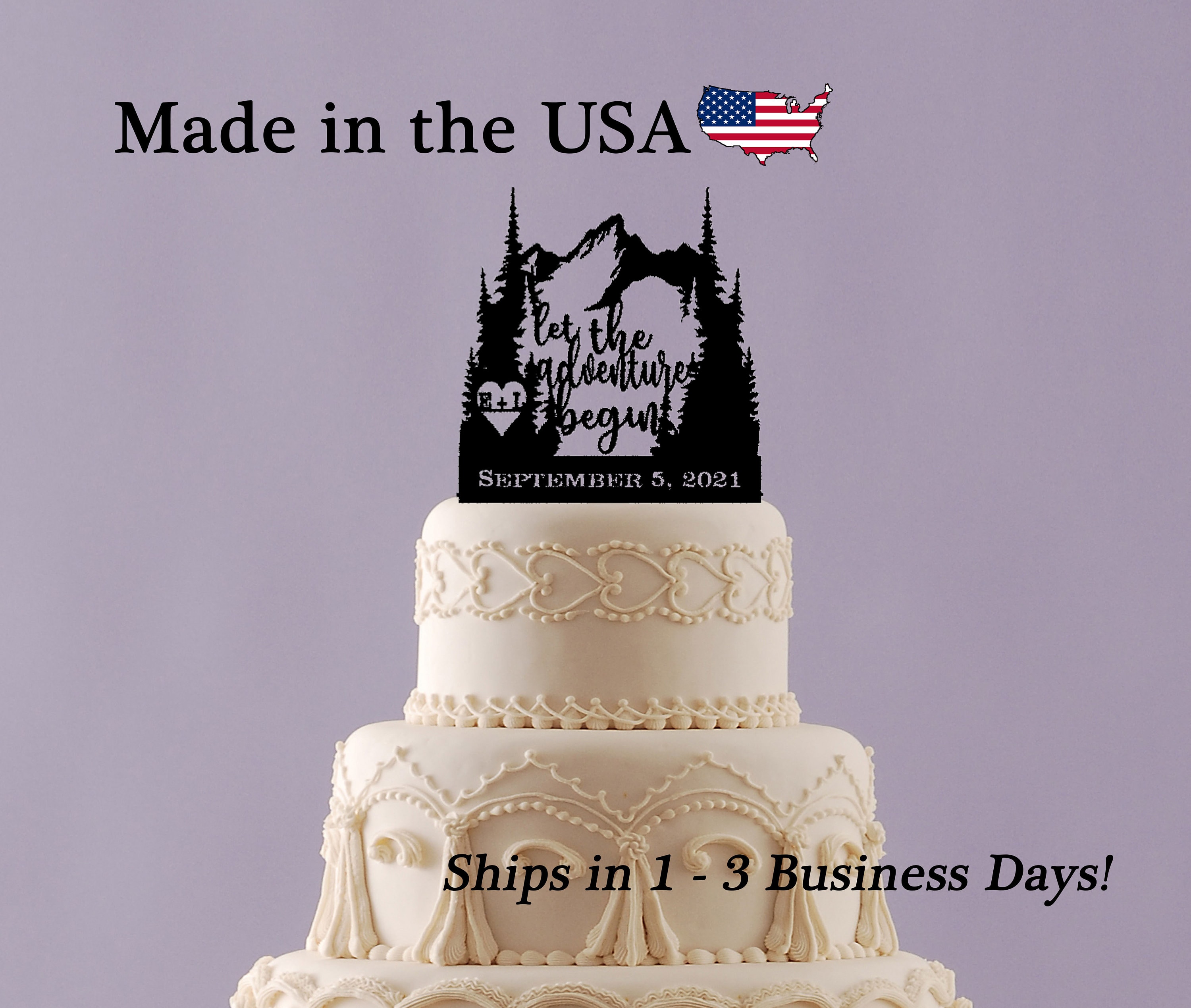 Let the Adventure Begin Wedding Cake Topper Love at First - Etsy