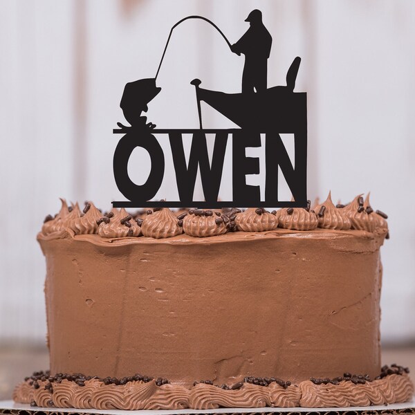 Fishing Cake Topper - Etsy