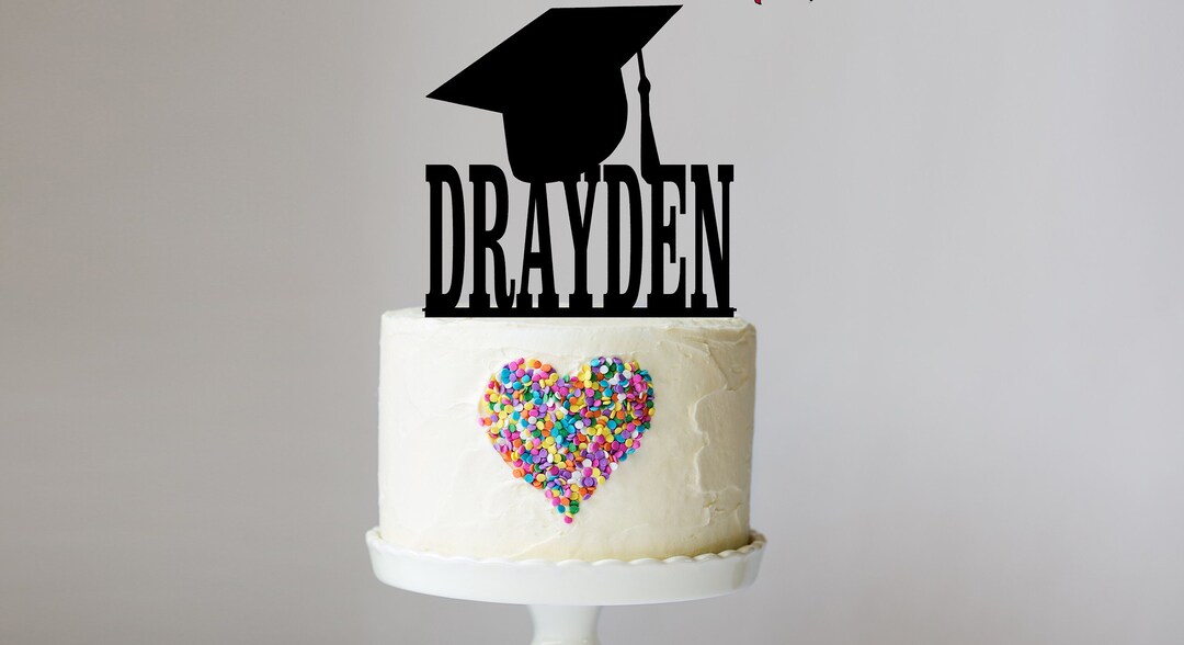 Graduation, Cake Topper, Cap and Gown, Graduation, High School Grad ...
