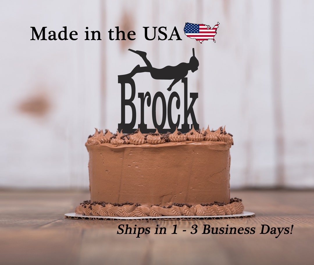 Scuba Diving Cake Topper, Snorkeling, Personalized Cake Topper, Diving ...