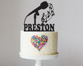 Microphone Cake Topper, Karaoke Cake Topper, Music Birthday, Singer ...