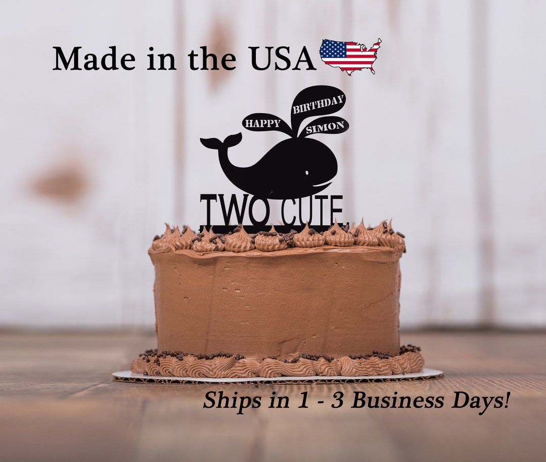 Whale Cake Topper, Cake Topper, Personalized Topper, Whale Birthday ...