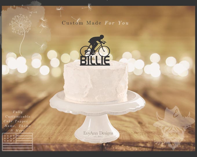 Custom Acrylic Cyclist Cake Topper, Road Bike Birthday Decor LT1131 - Etsy