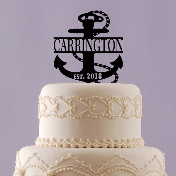 Anchor Cake Topper - Etsy