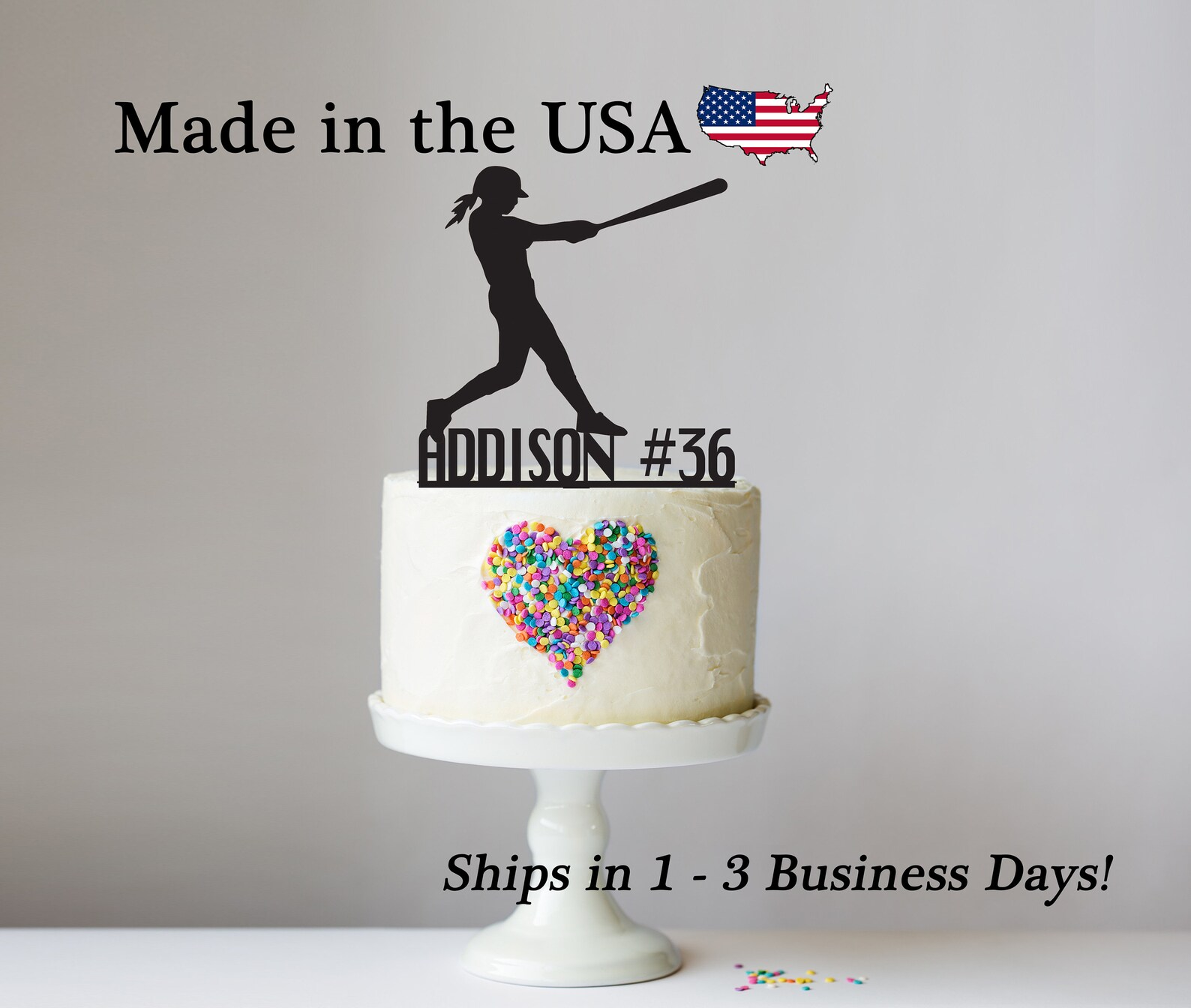 Softball Batter Cake Topper Softball Team Fast-pitch - Etsy