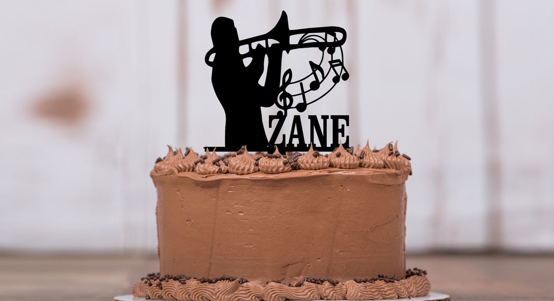 Trombone, Cake Topper, Music, Treble Clef, Brass Instrument, Musician ...