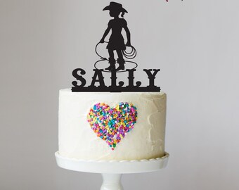 Calf Roping Cake Topper, Rodeo Cake Topper, 3D Cake Topper, Custom Name ...