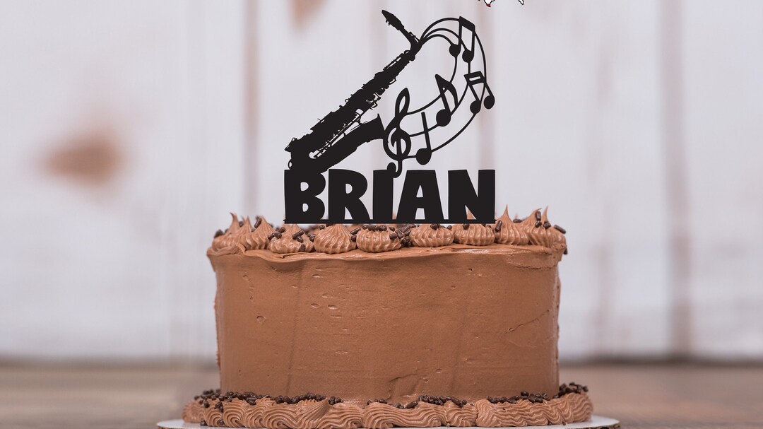 Saxophone Cake Topper, Music, Treble Clef, Musician, Band Party ...