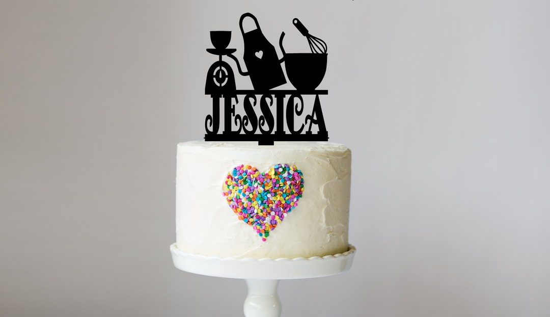 Baker Cake Topper, Girls Decor, Cake Topper, Chef, Baker, Girl, Food ...
