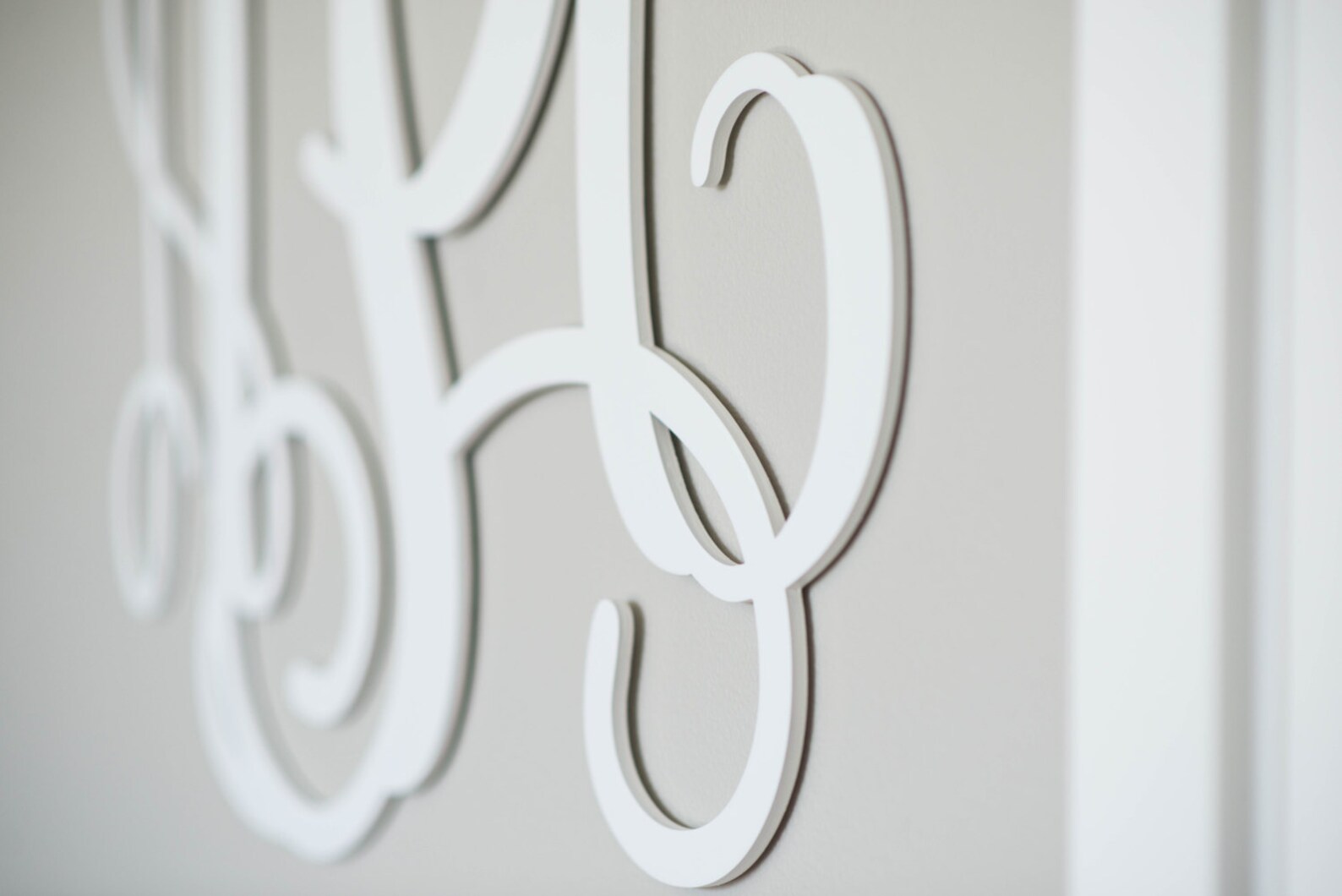 Painted Wooden Monogram Wood Initials Vine Script Initials - Etsy