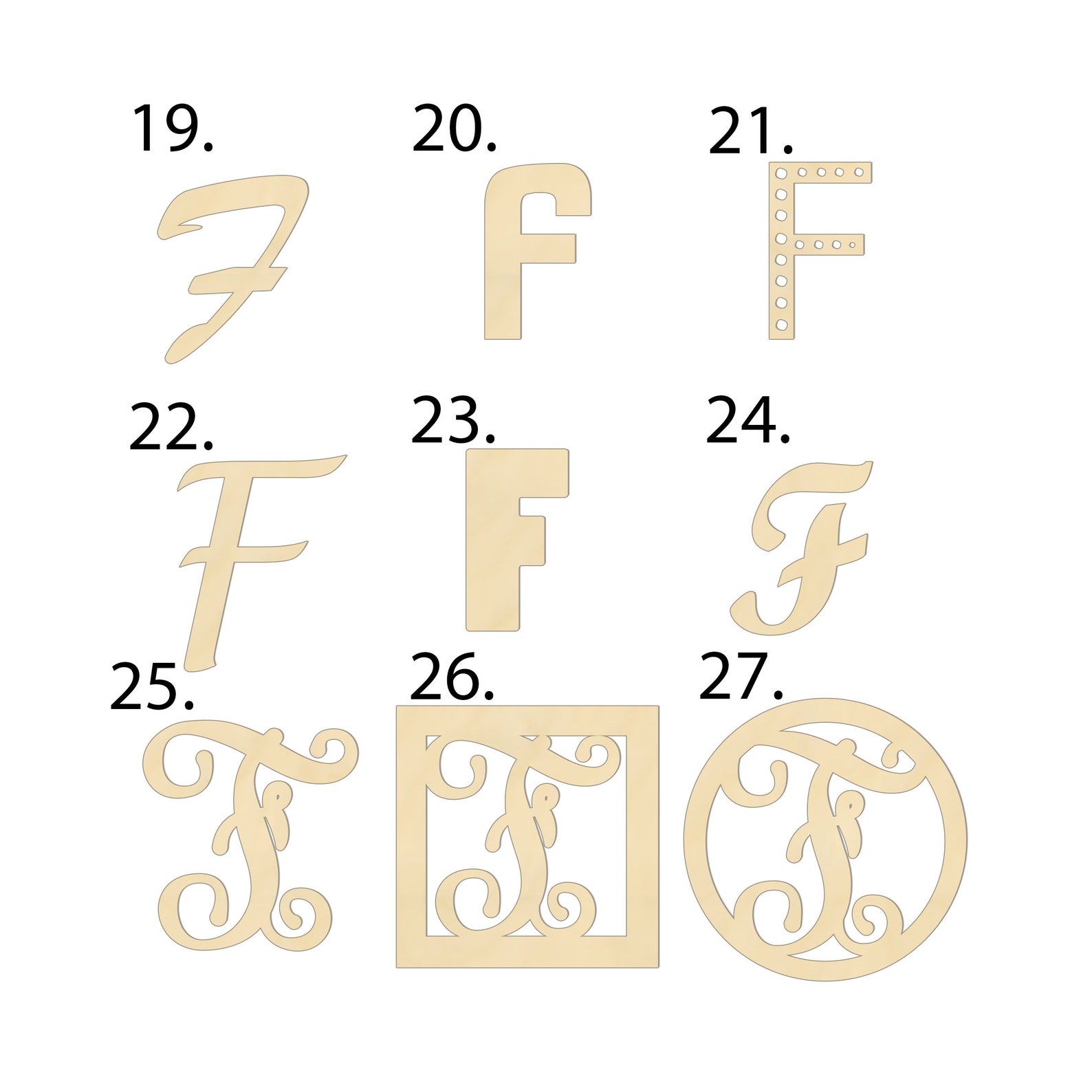 2" - 34" Wooden Letter "f" Kids Room, Nursery, Wedding Decoration, Gift ...