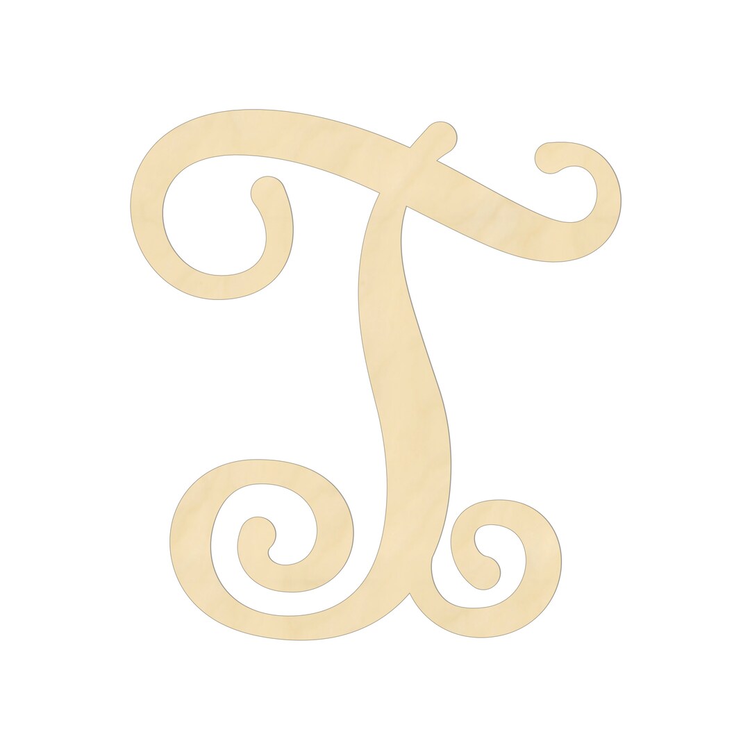 2" - 34" Wooden Letter "t" Nursery, Kids Room, Vine Monogram Font ...