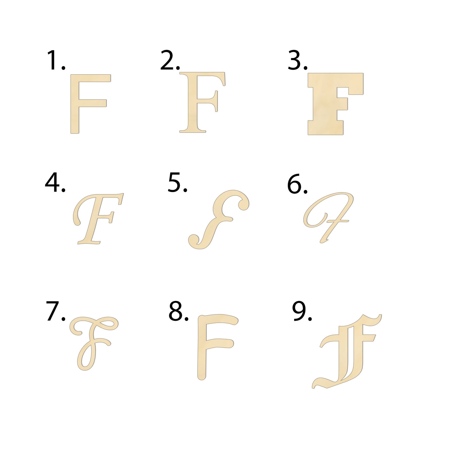 2" - 34" Wooden Letter "f" Kids Room, Nursery, Wedding Decoration, Gift ...