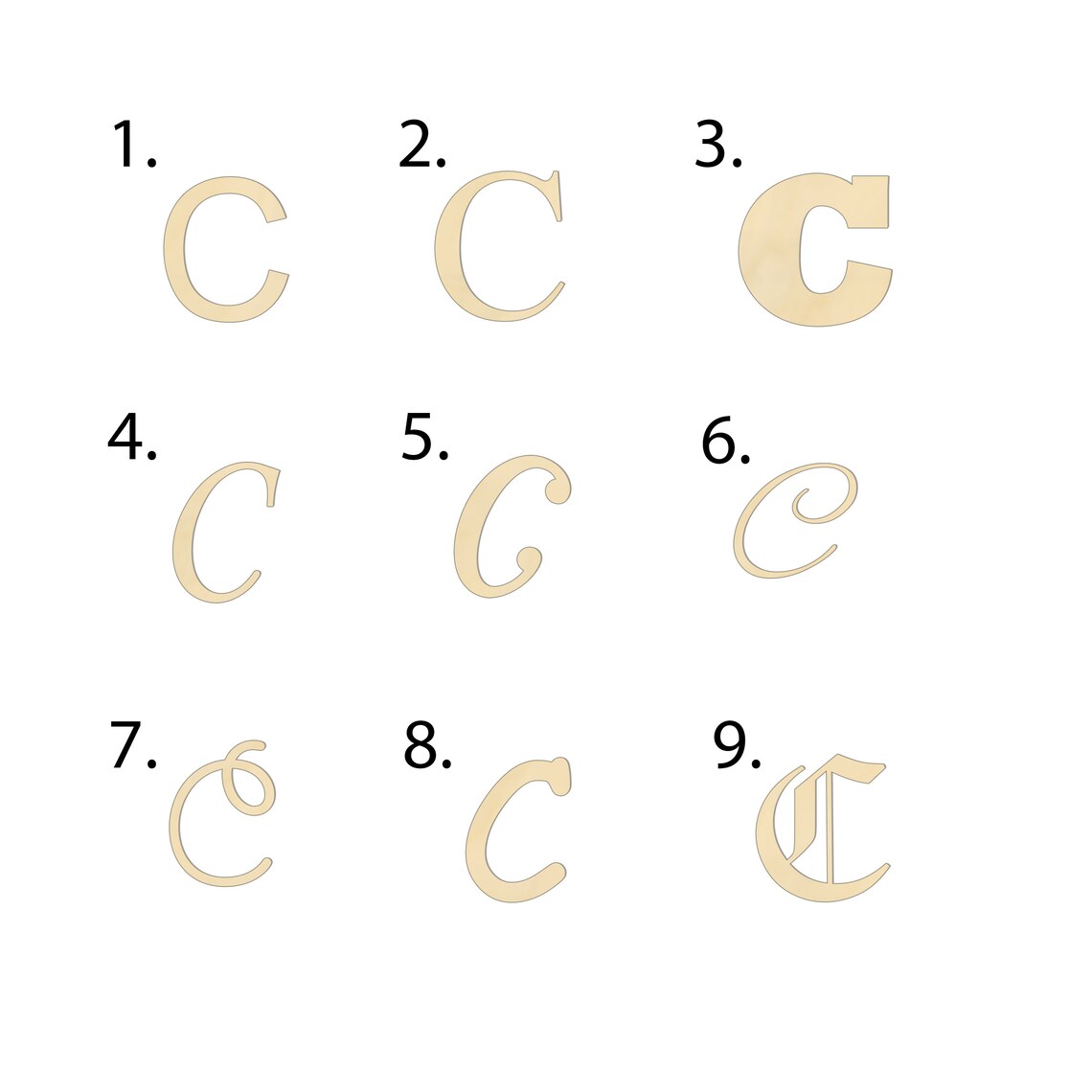 2" - 34" Wooden Letter "c" Kids Room, Nursery, Wedding Decoration, Gift ...