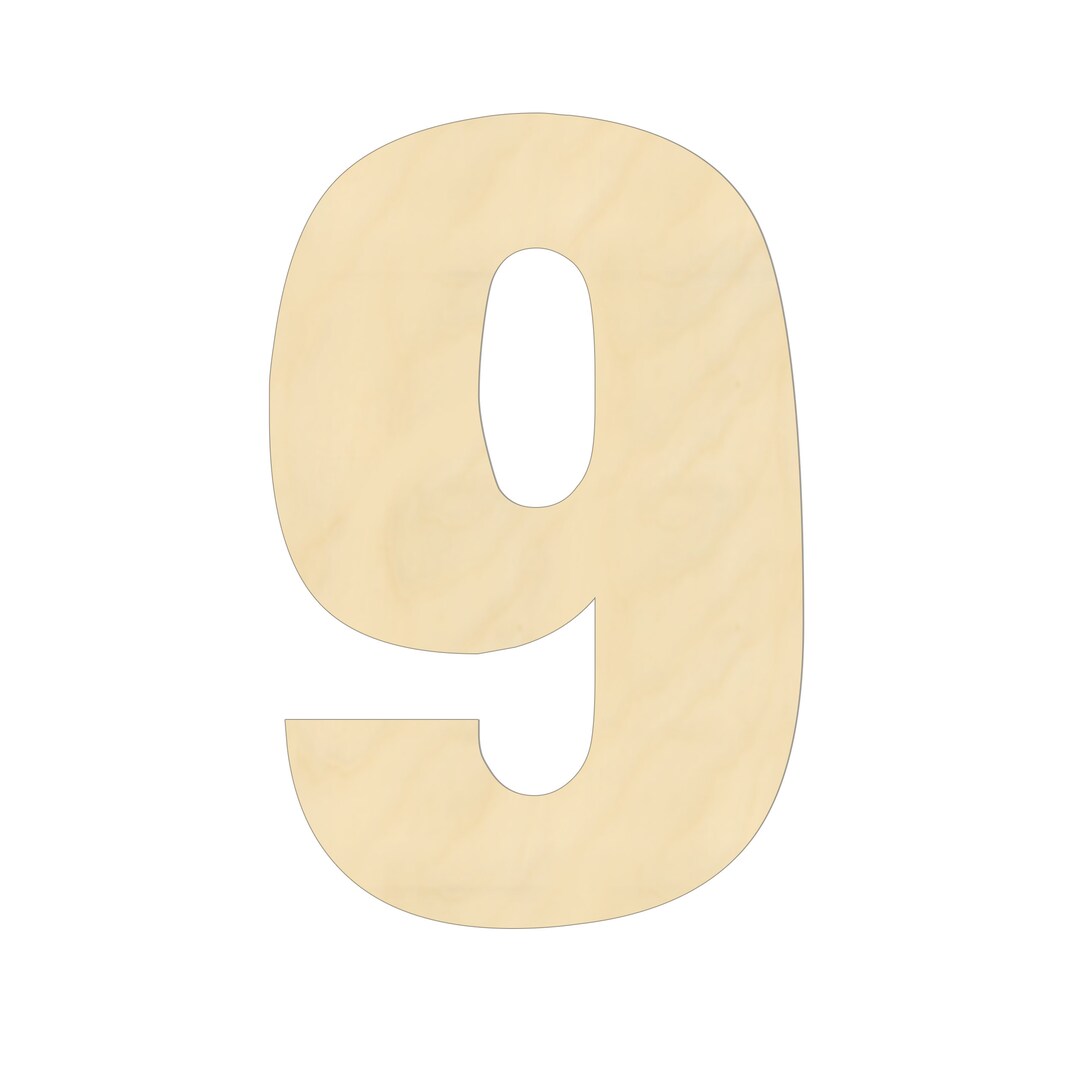 2" - 34" Wooden Number 9, Nursery, Kids Room, Wedding Decoration, Large ...