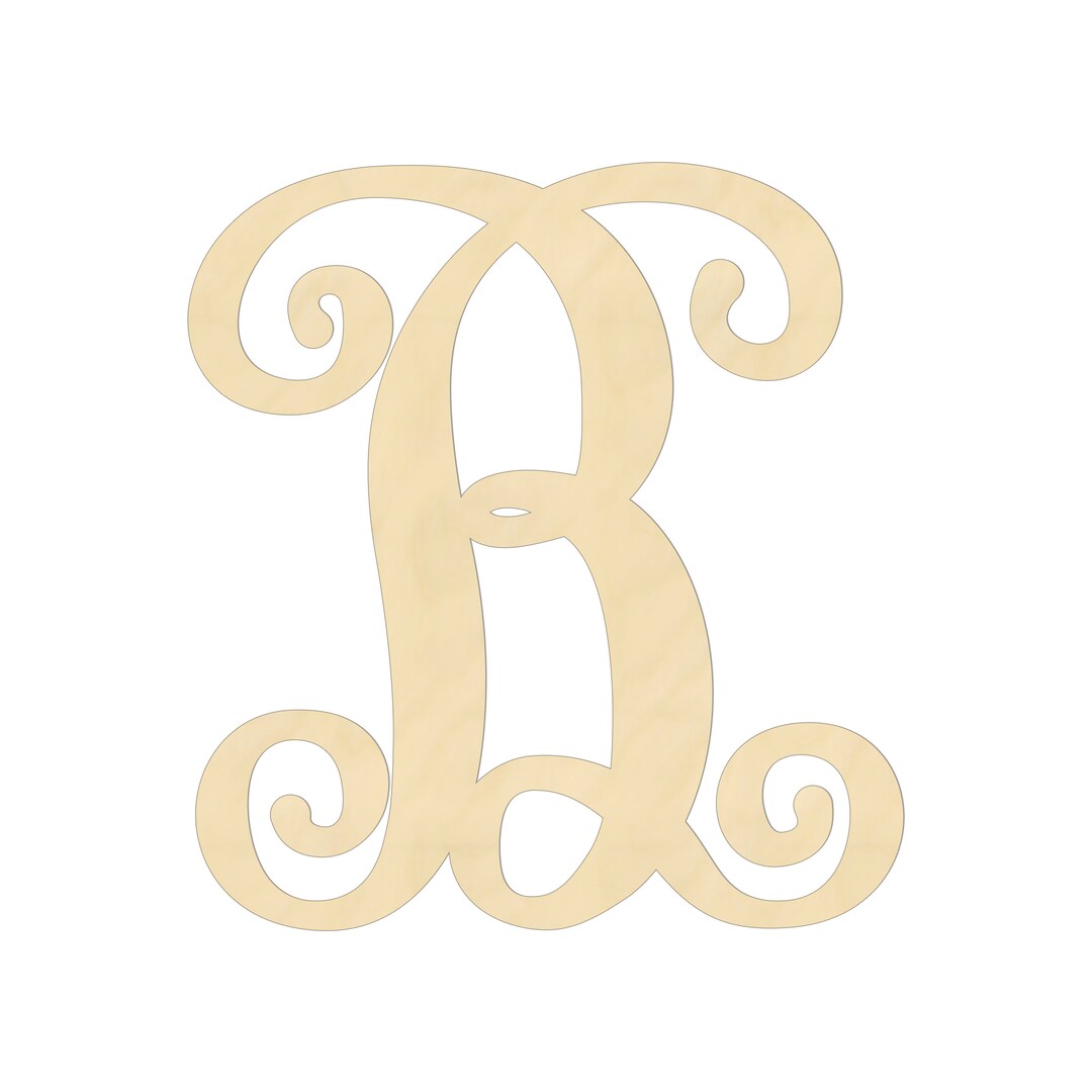 2" - 34" Wooden Letter "b" Nursery, Kids Room, Vine Monogram Font ...